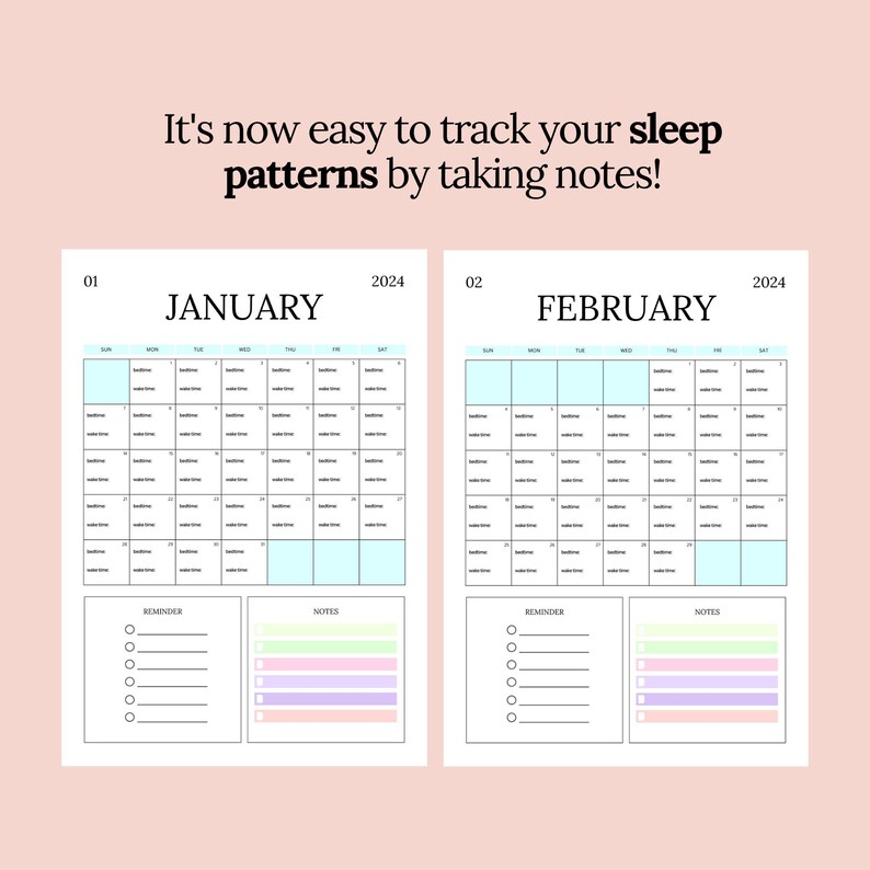 2024 Sleep Tracker: Printable Sleep Diary Template (PDF) - Etsy
