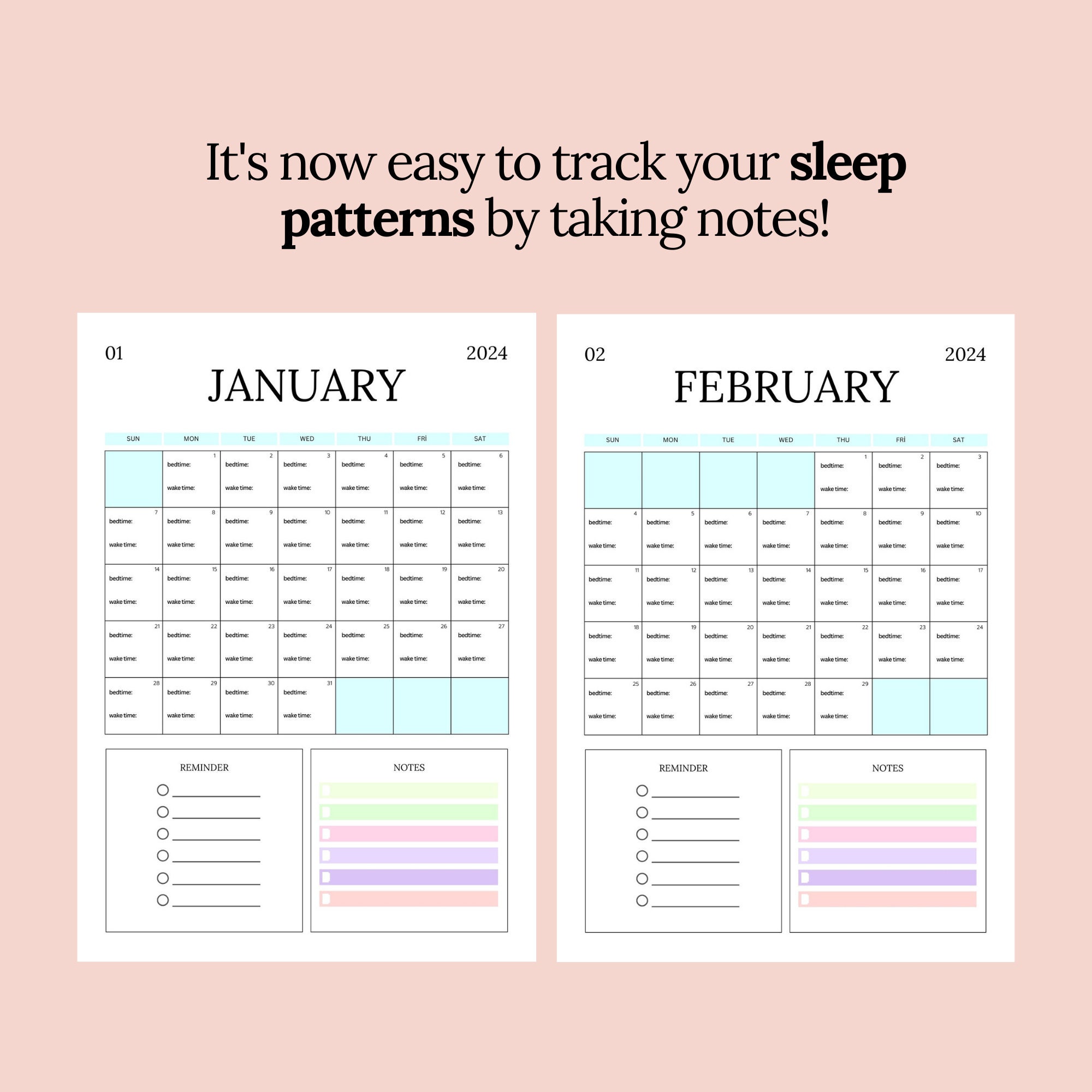 Canva Sleep Tracker Sleep Log 2024 Sleep Diary Sleep Self Help Sleep ...