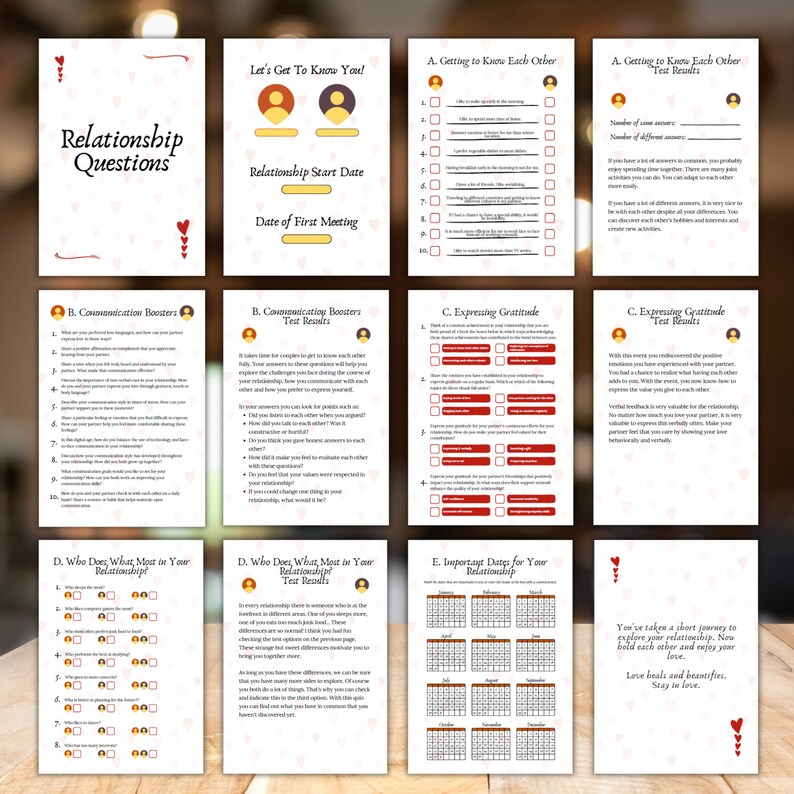 Relationship Questions - Therapy Games - Couple Counseling - Printables ...