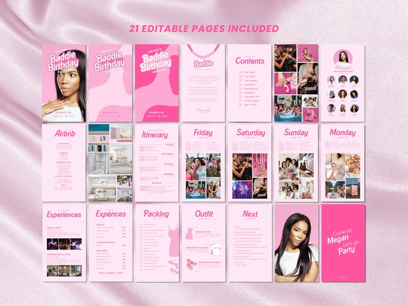 BADDIE | Baddie Birthday Weekend Travel Digital Itinerary Packet ...