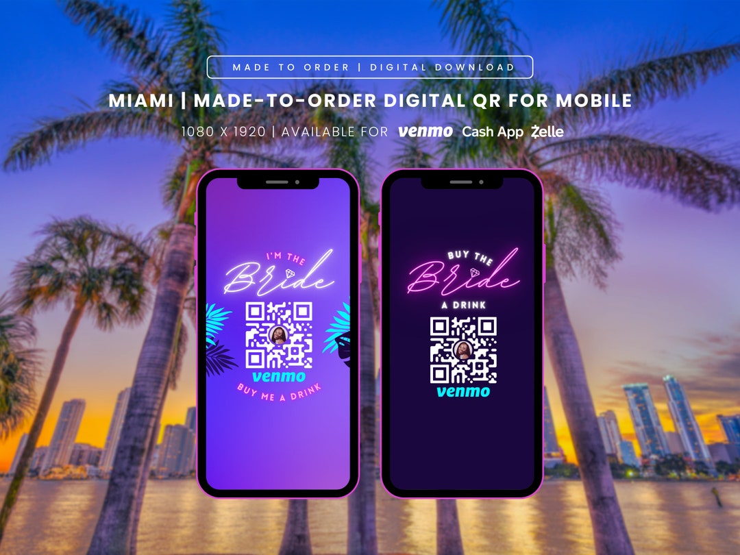 MIAMI | Made-to-order Digital Download QR Code for Mobile and Instagram ...