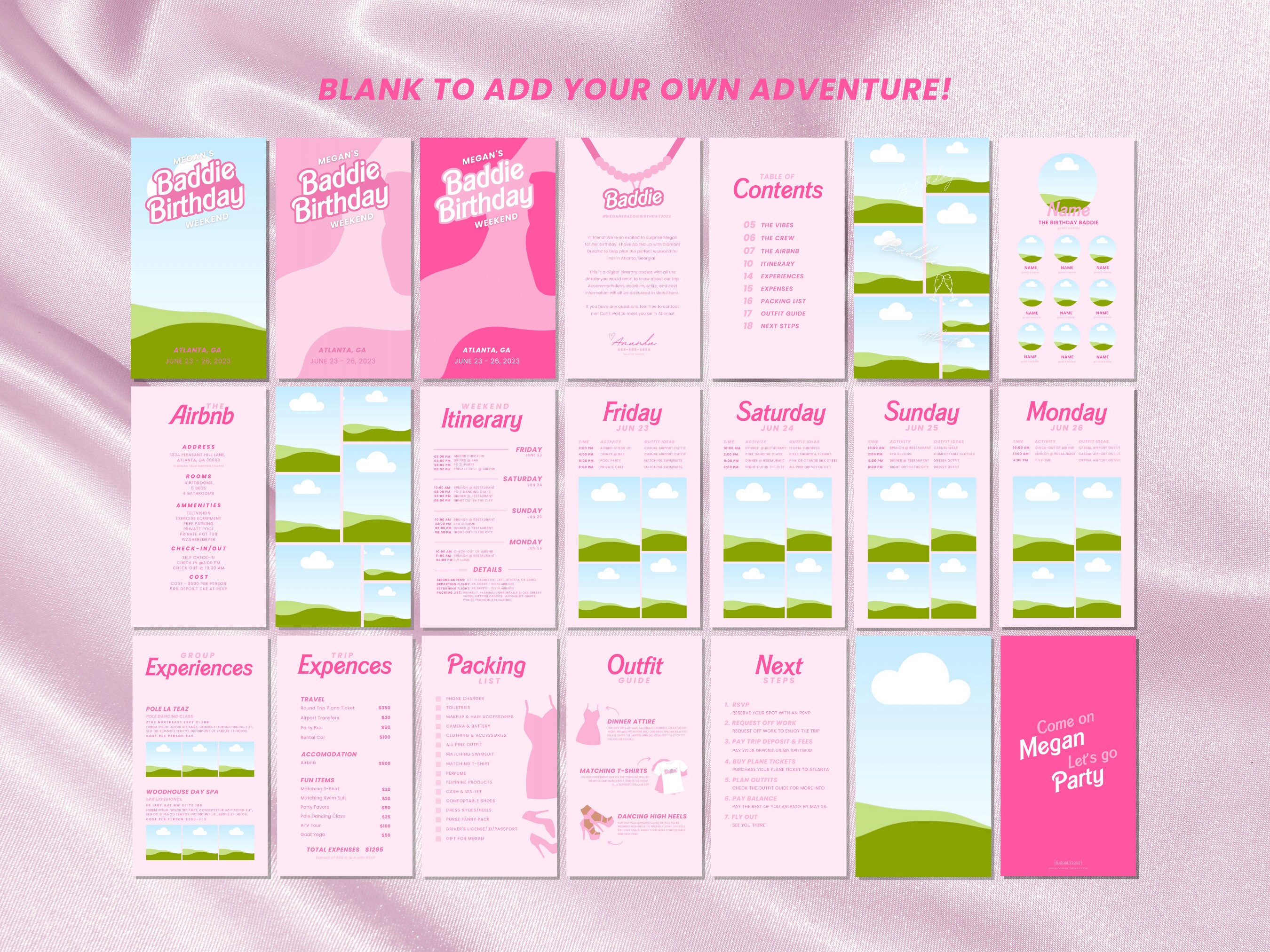 BADDIE | Baddie Birthday Weekend Travel Digital Itinerary Packet ...