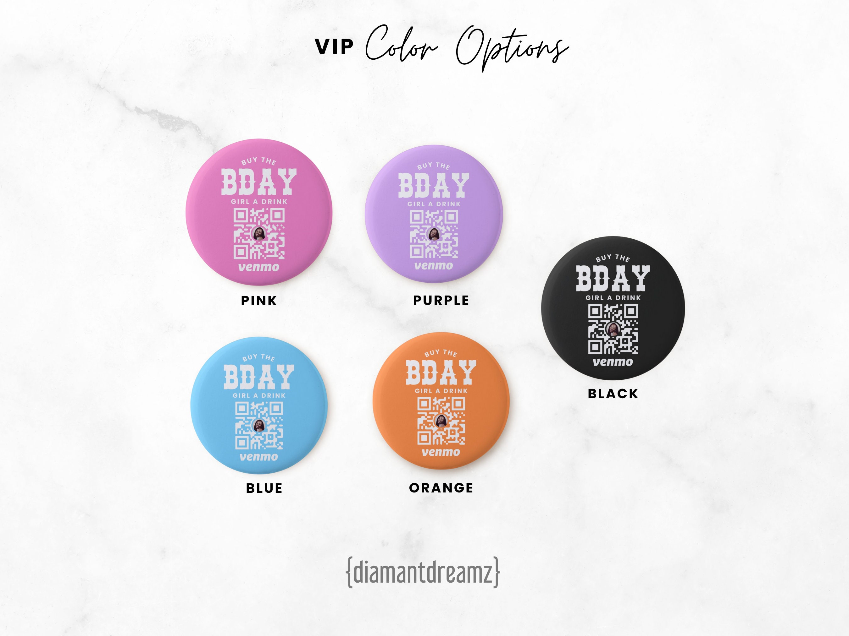 COWGIRL Venmo, Cashapp, Zelle QR Code, Buy the Birthday a Drink Buttons ...