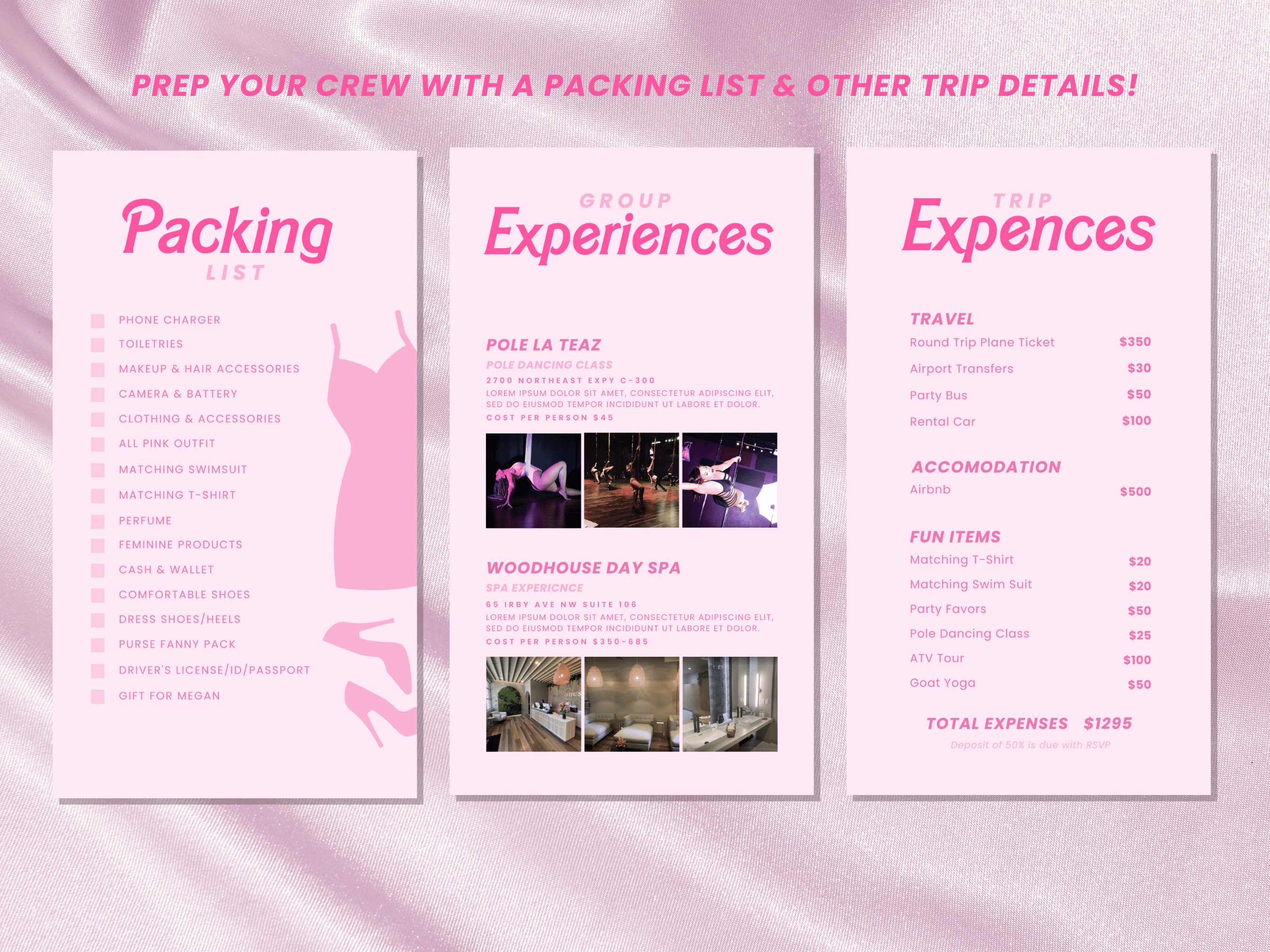 BADDIE | Baddie Birthday Weekend Travel Digital Itinerary Packet ...
