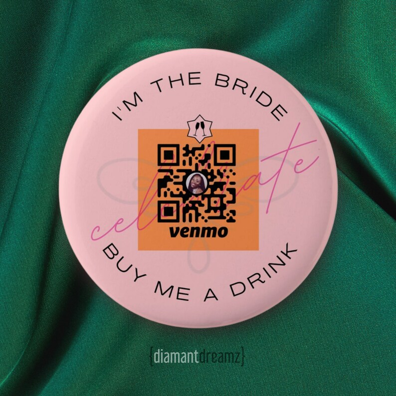 RENDEZ VEUVE Venmo QR Code Buy the Bride a Drink Buttons - Etsy