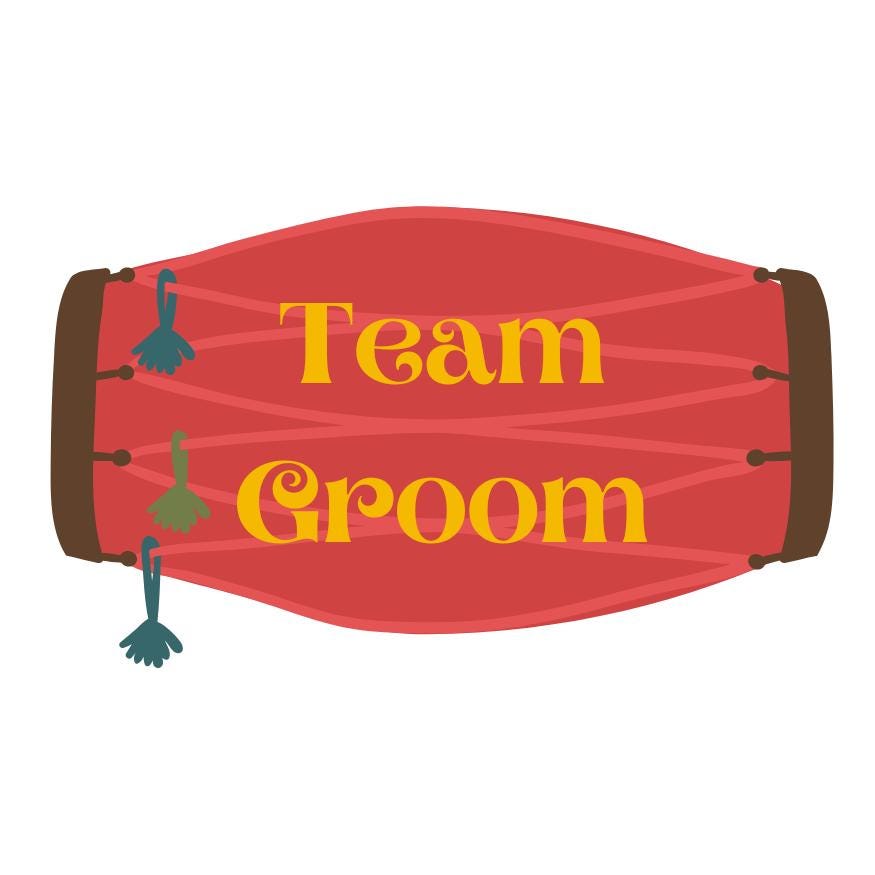 Digital Dholki Stickers, Team Bride, Team Groom, Khao Piyo, Mehndi Ki ...