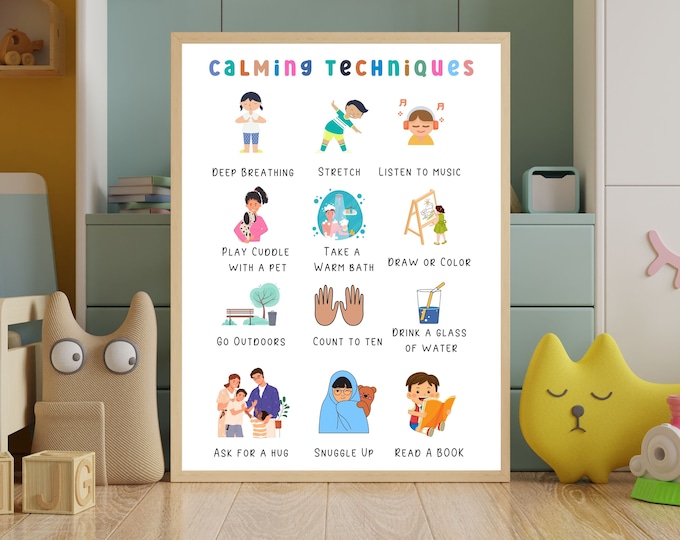 Coping Skills Alphabet Poster, ABC Sign for Calming Corner, Learning ...