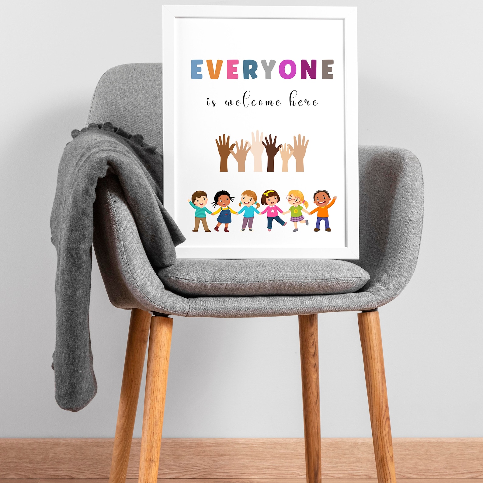 Everyone is Welcome Here Printable Art Equality Classroom - Etsy