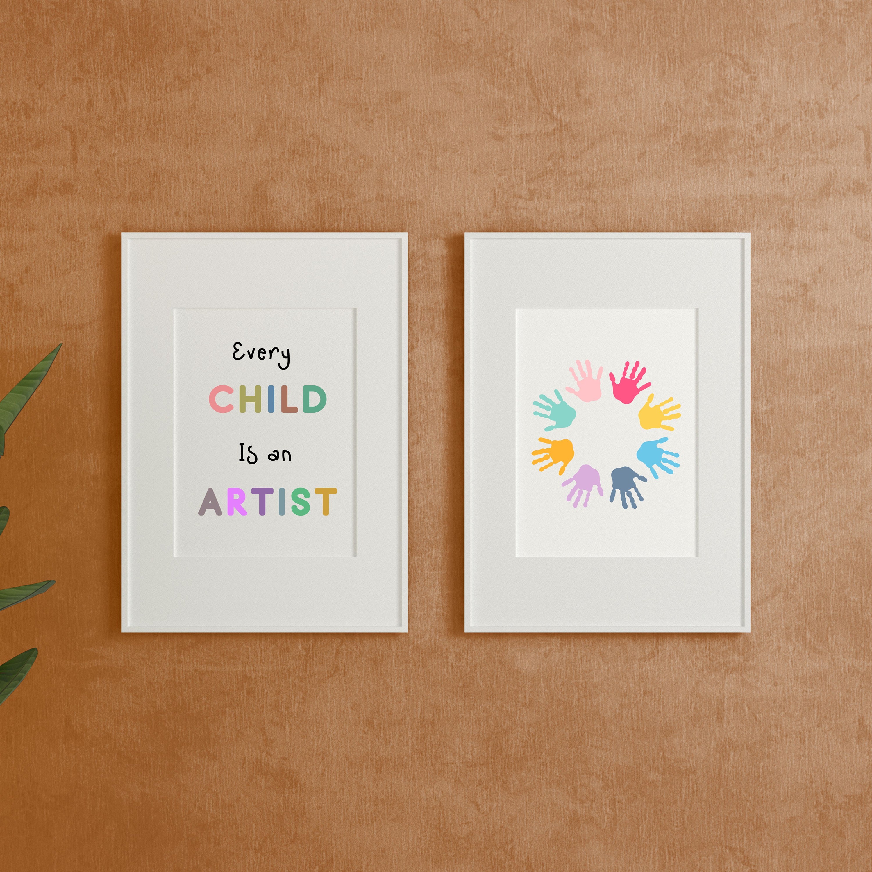 Every Child is an Artist Wall Art Set of 2, Bright Colorful Nursery ...