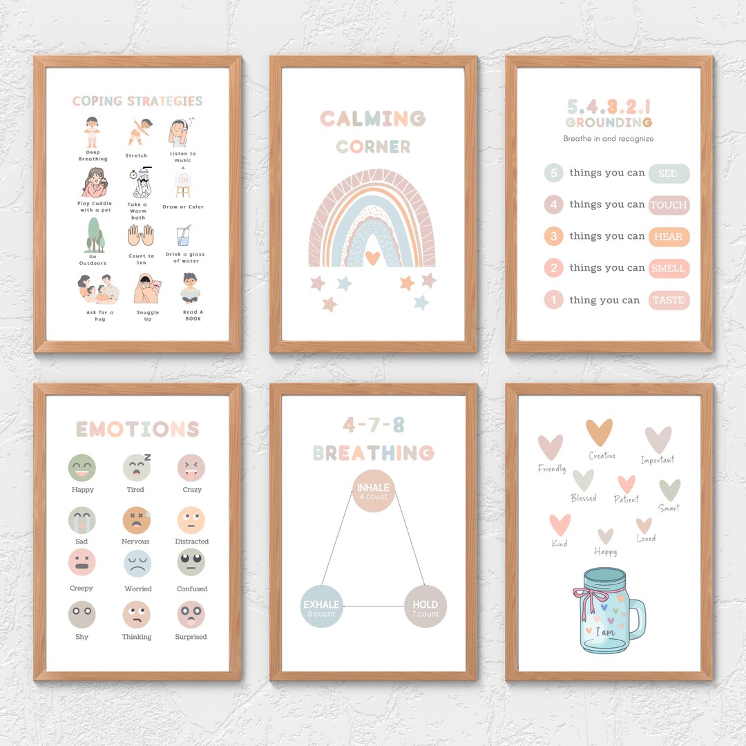 Printable Calming Corner Posters, Affirmations Feelings Emotions Chart ...