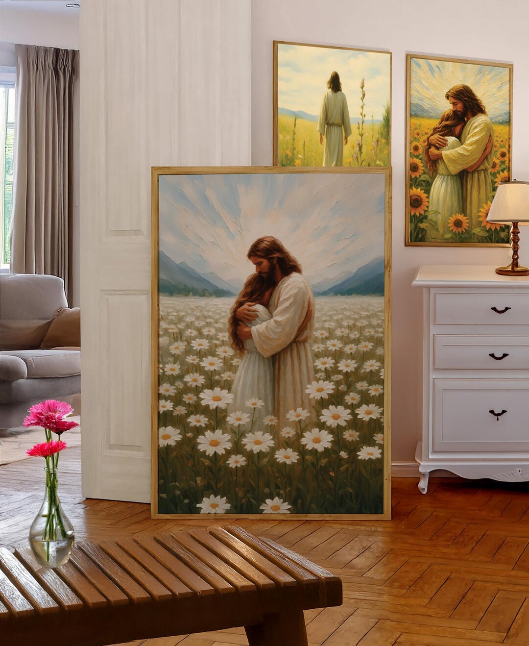 Jesus Hug Digital Wall Art | Printable Christian Decor | Daisy Field ...