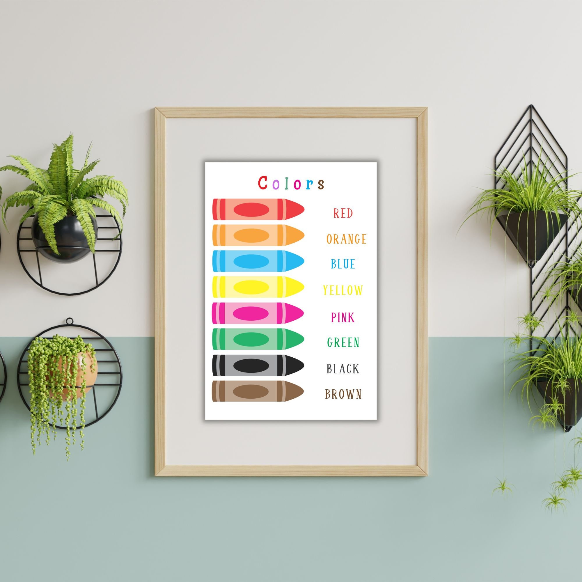 Colors Educational Poster Montessori Print for Toddler Classroom Decor ...
