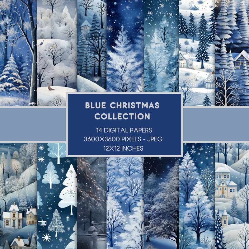 Christmas Digital Paper - Etsy