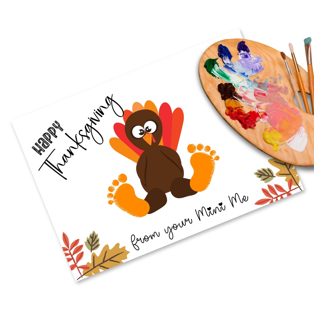 Thanksgiving Turkey Footprint Art Turkey Print Kids Baby Keepsake ...