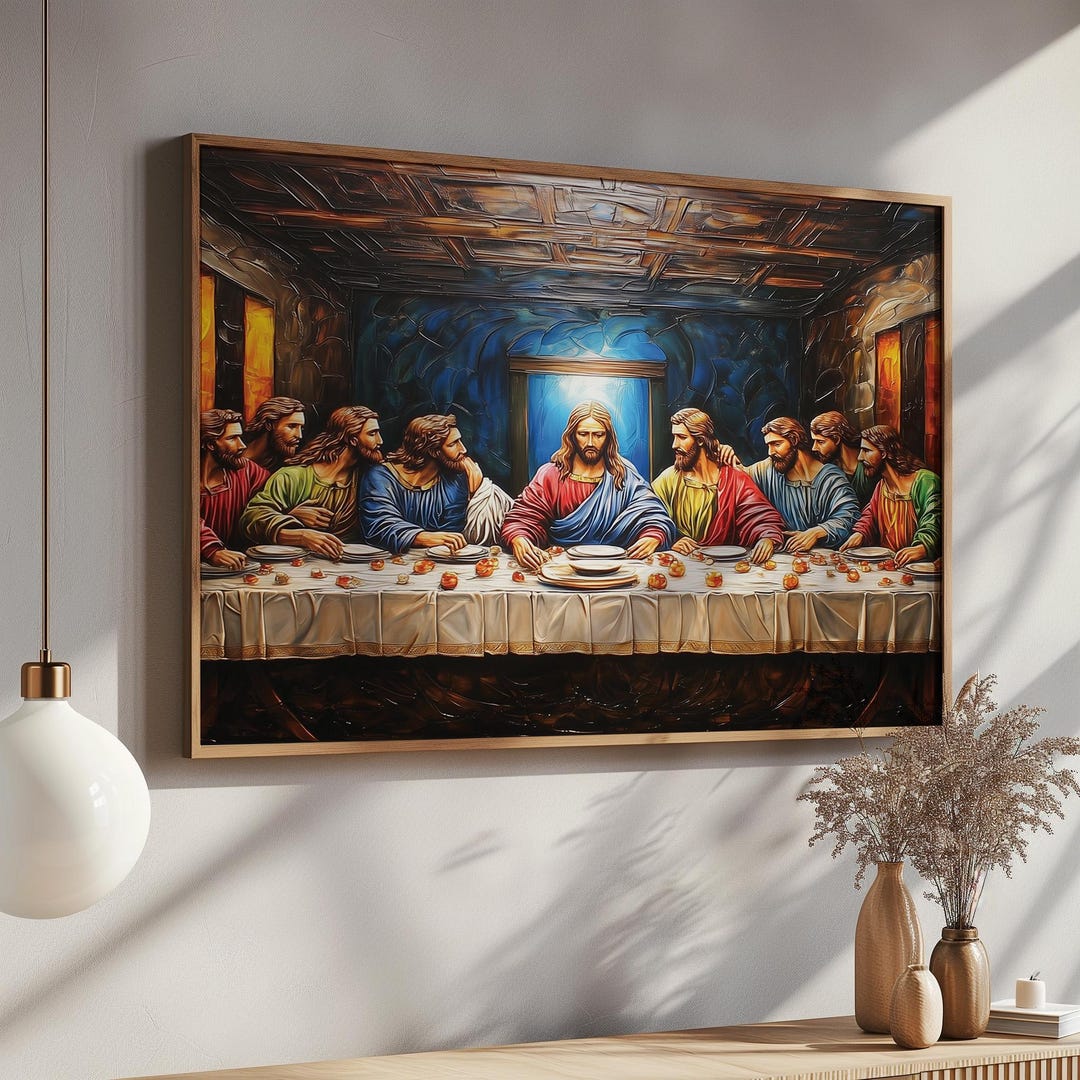 The Last Supper Wall Art, Modern Christian Art, Jesus Art, Bible Wall ...