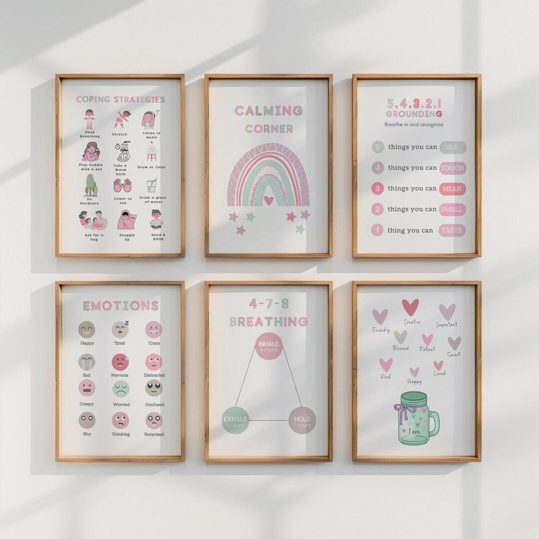 Printable Calming Corner Posters, Affirmations Feelings Emotions Chart ...