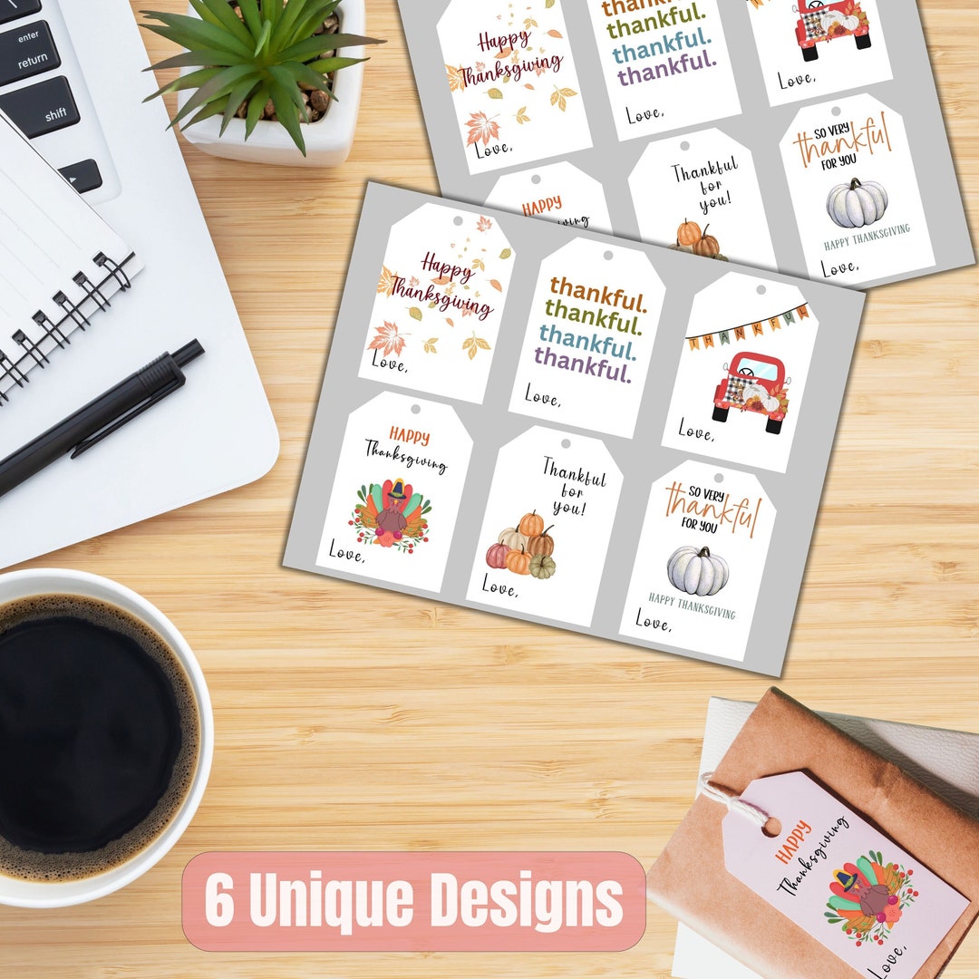 Thankful for You Gift Tags Thanksgiving Appreciation Tags - Etsy