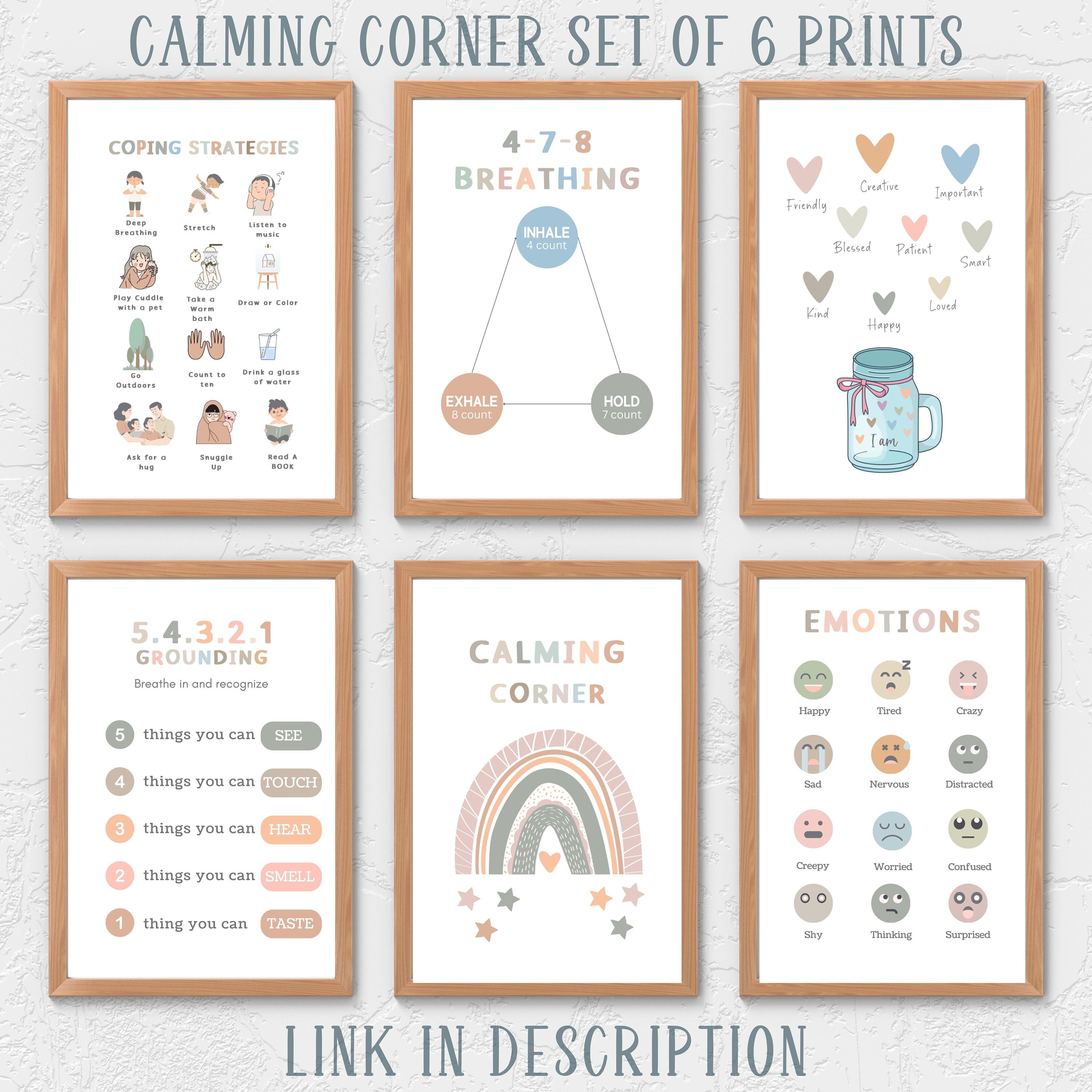 Printable Calming Techniques for Kids Poster, Feelings Emotions Control ...