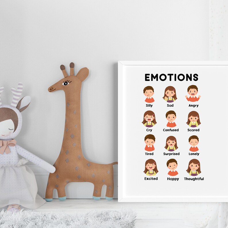 Rainbow Emotions Chart Printable Feelings Chart Montessori - Etsy
