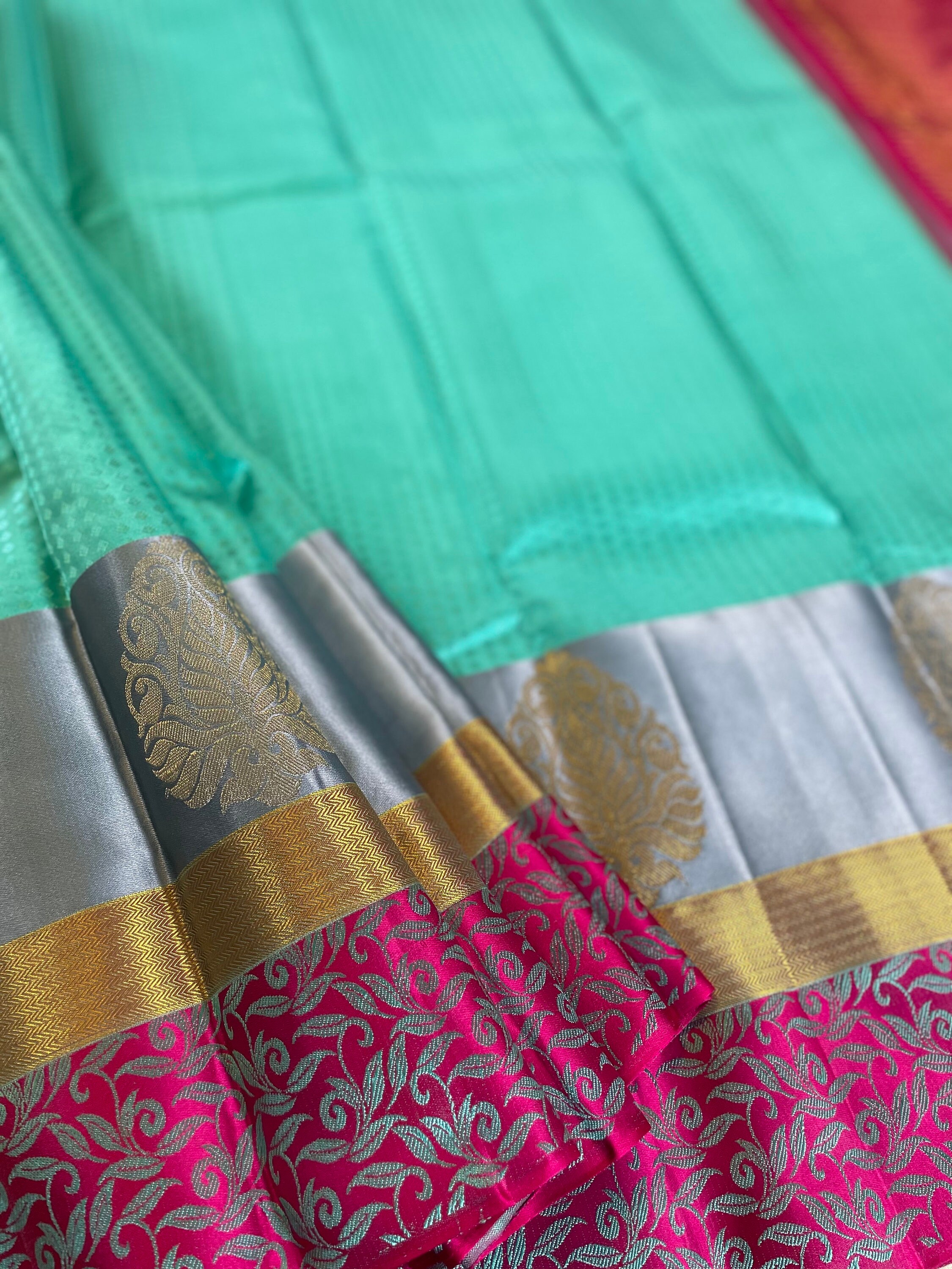 Ramar Blue Embossed Kanchipuram Pure Silk Saree - Etsy