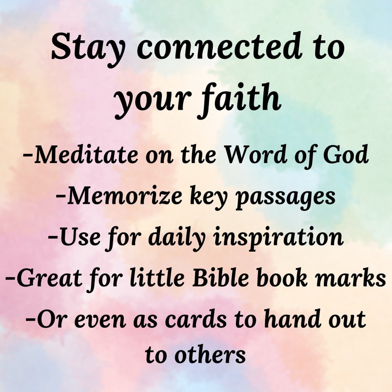 30 Strength Themed Bible Verses, With 6 Prayer Cards Included 30 ...