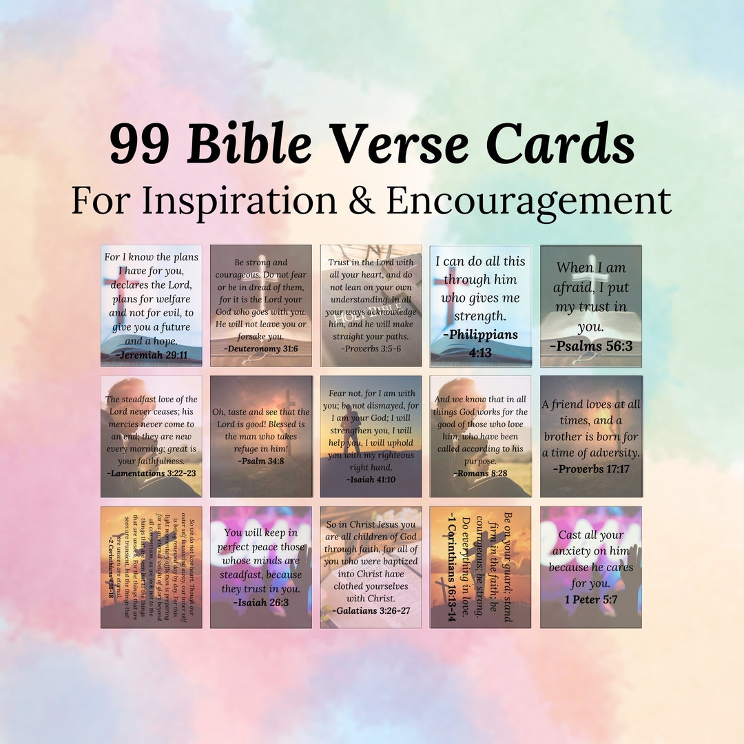 99 Printable Bible Verse Cards, Inspirational Cards, Assorted Mini ...