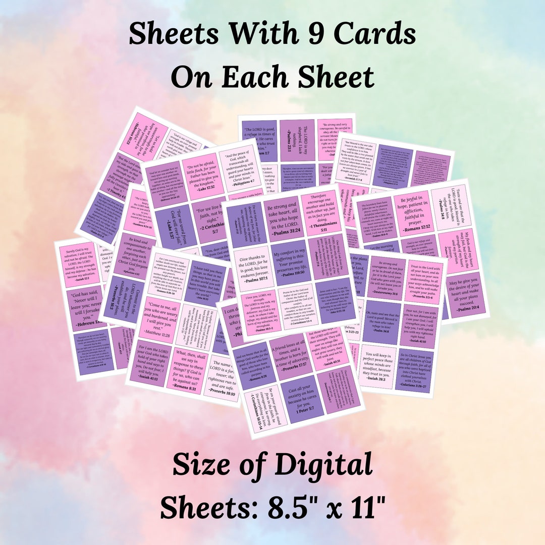 99 Printable Bible Verse Cards, Inspirational Cards, Assorted Mini ...