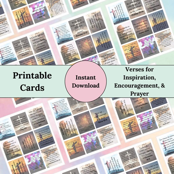 Printable Bible Verse Card Deck - Etsy