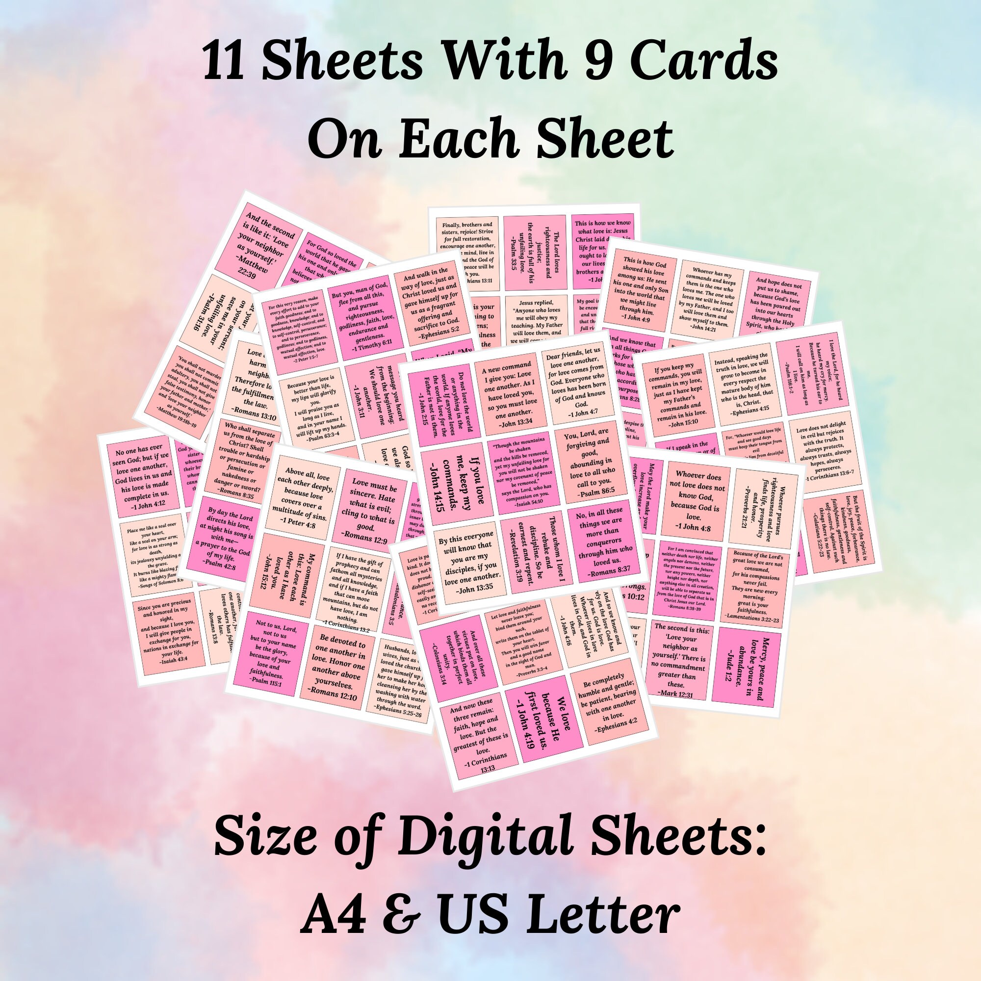 Love in Every Verse: 99 Printable Bible Verse Cards to Inspire and ...