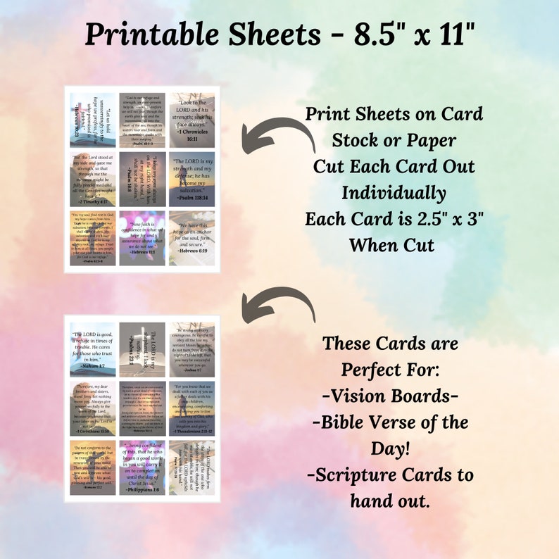 99 Printable Bible Verse Cards, Inspirational Cards, Assorted Mini ...