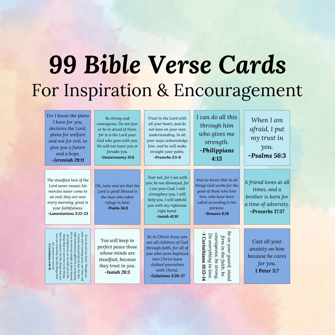 99 Printable Bible Verse Cards, Inspirational Cards, Assorted Mini ...