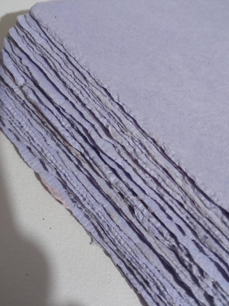 A6 Handmade Deckle Edge Paper in Lavender X 10, 20, 50 Sheets - Etsy