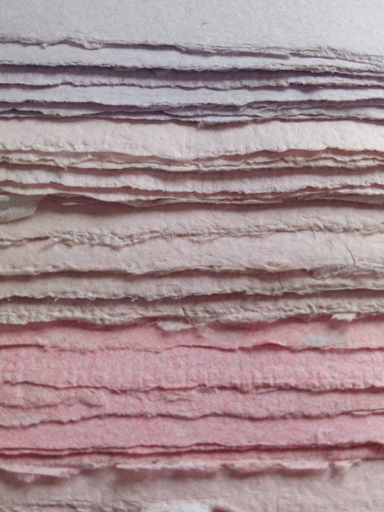 A6 Handmade Deckle Edge Paper in Lavender X 10, 20, 50 Sheets - Etsy