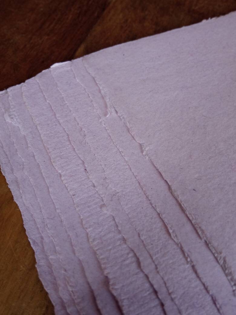 A6 Handmade Deckle Edge Paper in Lavender X 10, 20, 50 Sheets - Etsy