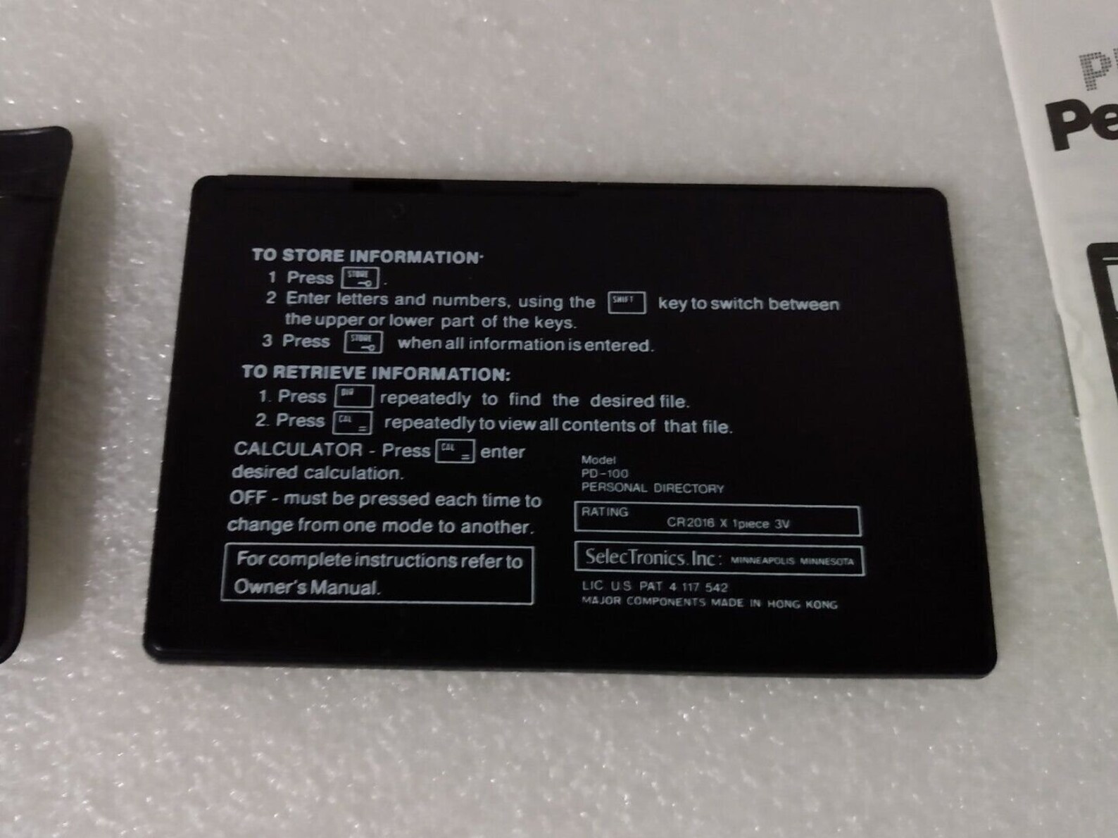 The Worlds Smallest Pocket Computer PD-100 Personal Directory by ...
