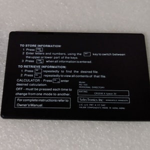 The Worlds Smallest Pocket Computer PD-100 Personal Directory by ...