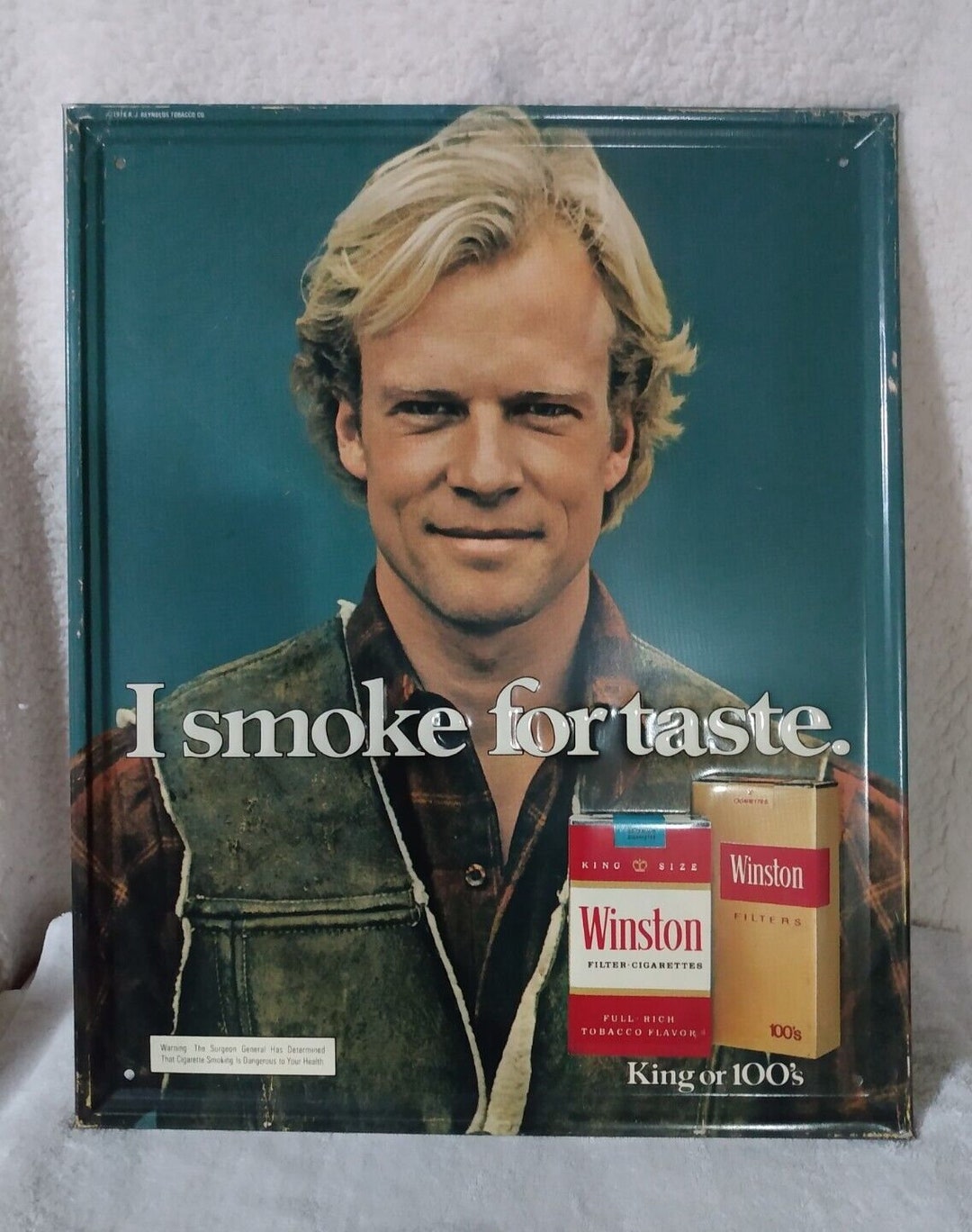 Vintage Winston Cigarettes Metal Tin Sign "i Smoke for Taste" - Etsy