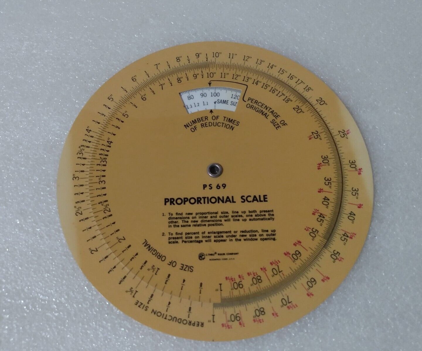 C-thru Ruler Company Proportional Scale 5" Circular Slide Rule PS 69 - Etsy