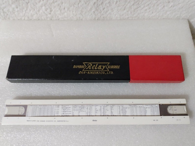San Aikeiki Relay No. 105 Bamboo Slide Rule Made in Japan for Edmund ...