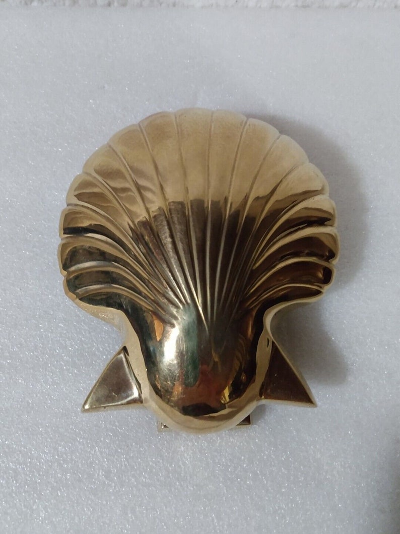 Vintage Brass Clamshell Scallop Door Knocker - Etsy