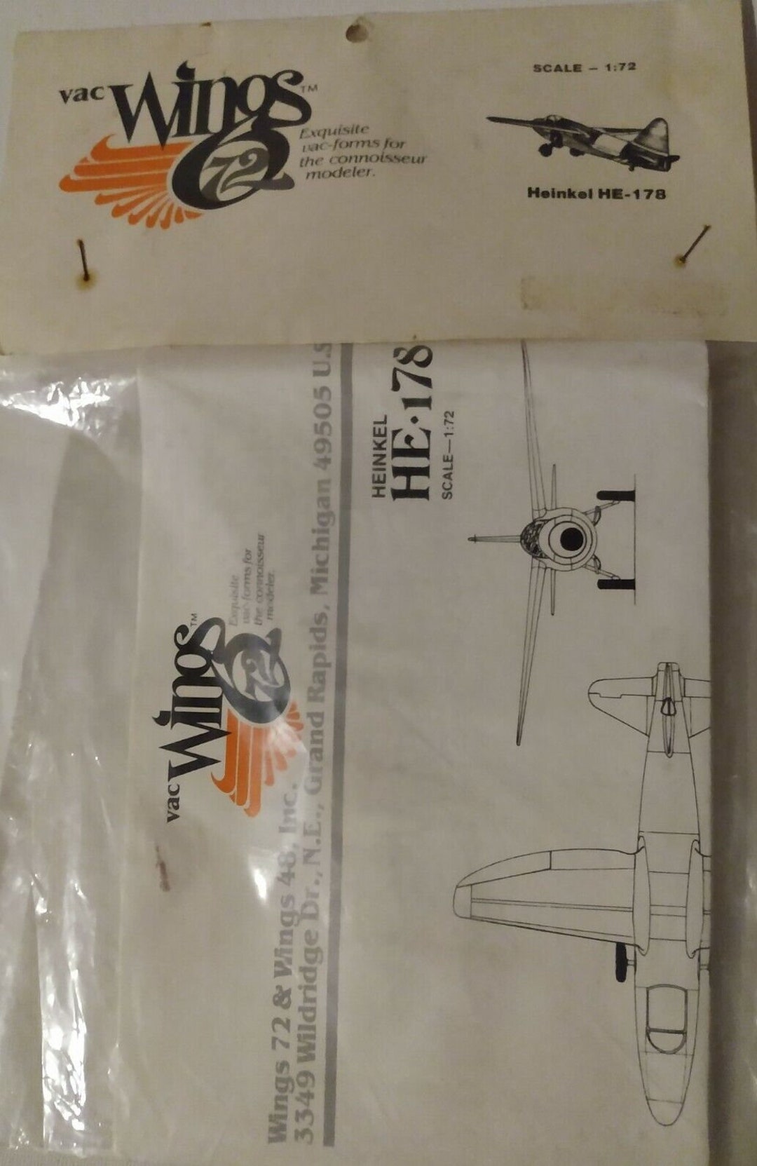 Vac Wings 72 Heinkel HE-178 Scale 1:72 Vac-form Model Kit Vintage NOS - Etsy
