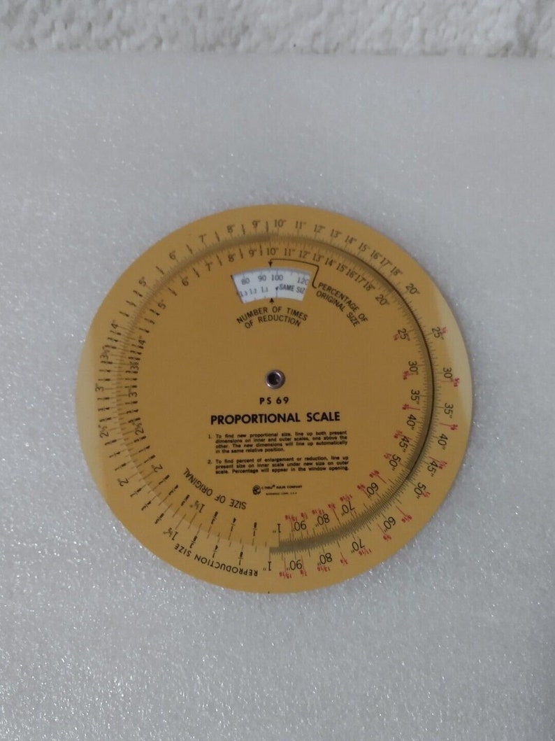 C-thru Ruler Company Proportional Scale 5" Circular Slide Rule PS 69 - Etsy