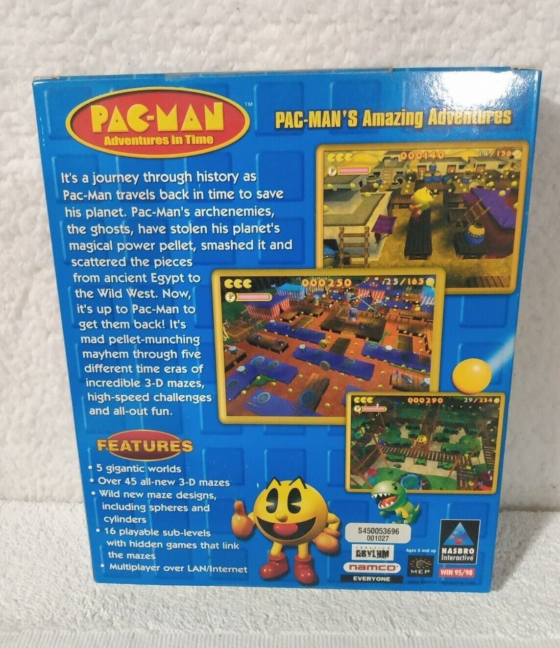 Pac-man: Adventures in Time (PC, 2000) Big Box PC Video Game Hasbro New ...