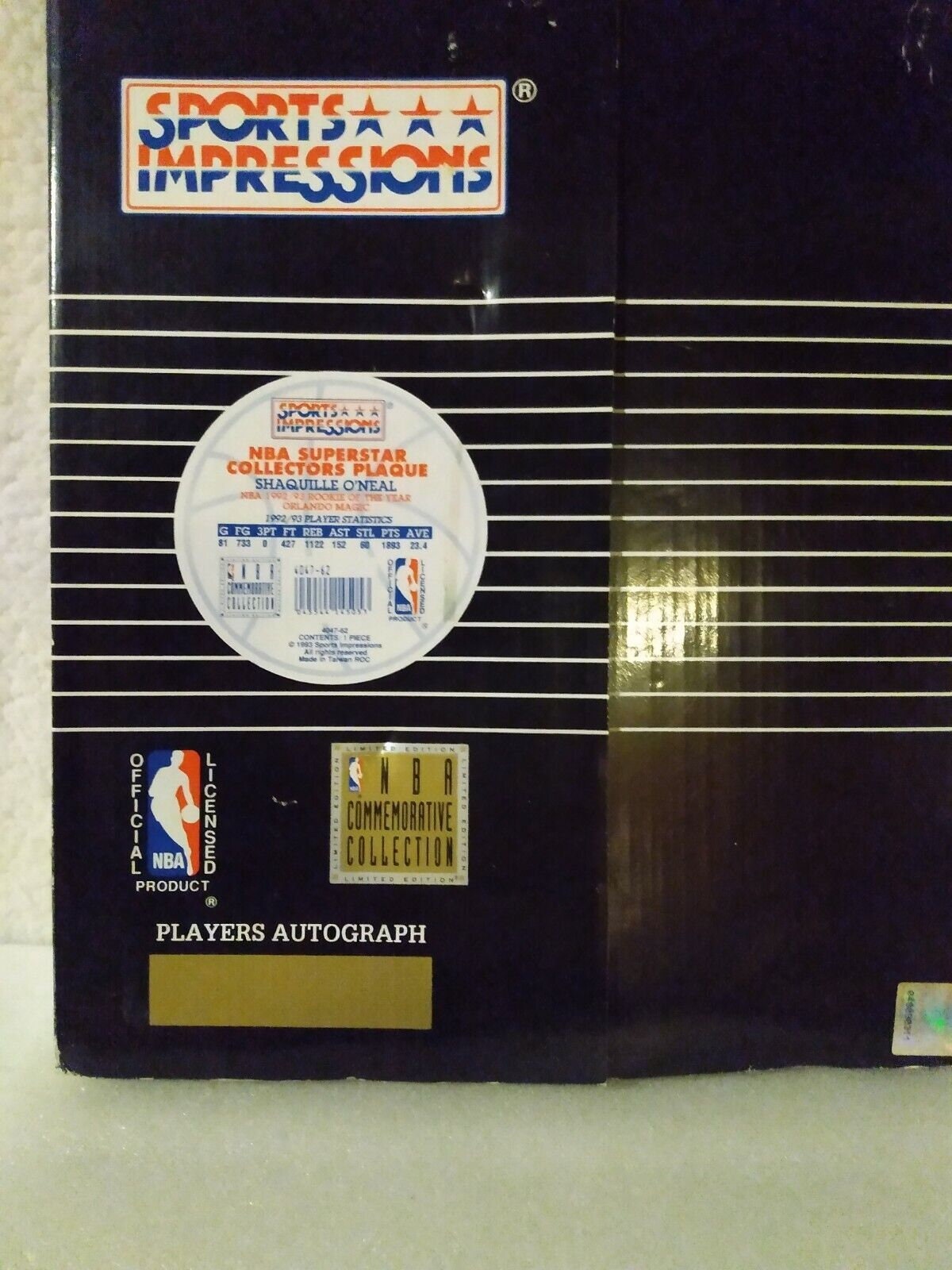 Shaquille O'neal NBA Superstar Collectors Plaque 1993 Magic With COA - Etsy