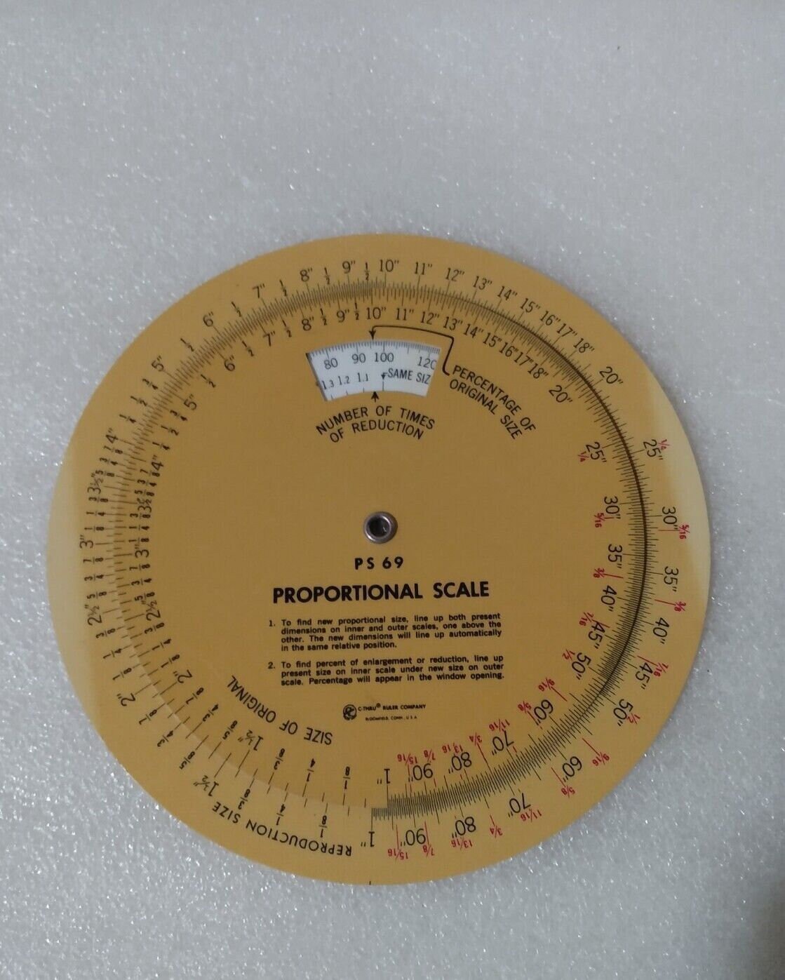C-thru Ruler Company Proportional Scale 5" Circular Slide Rule PS 69 - Etsy