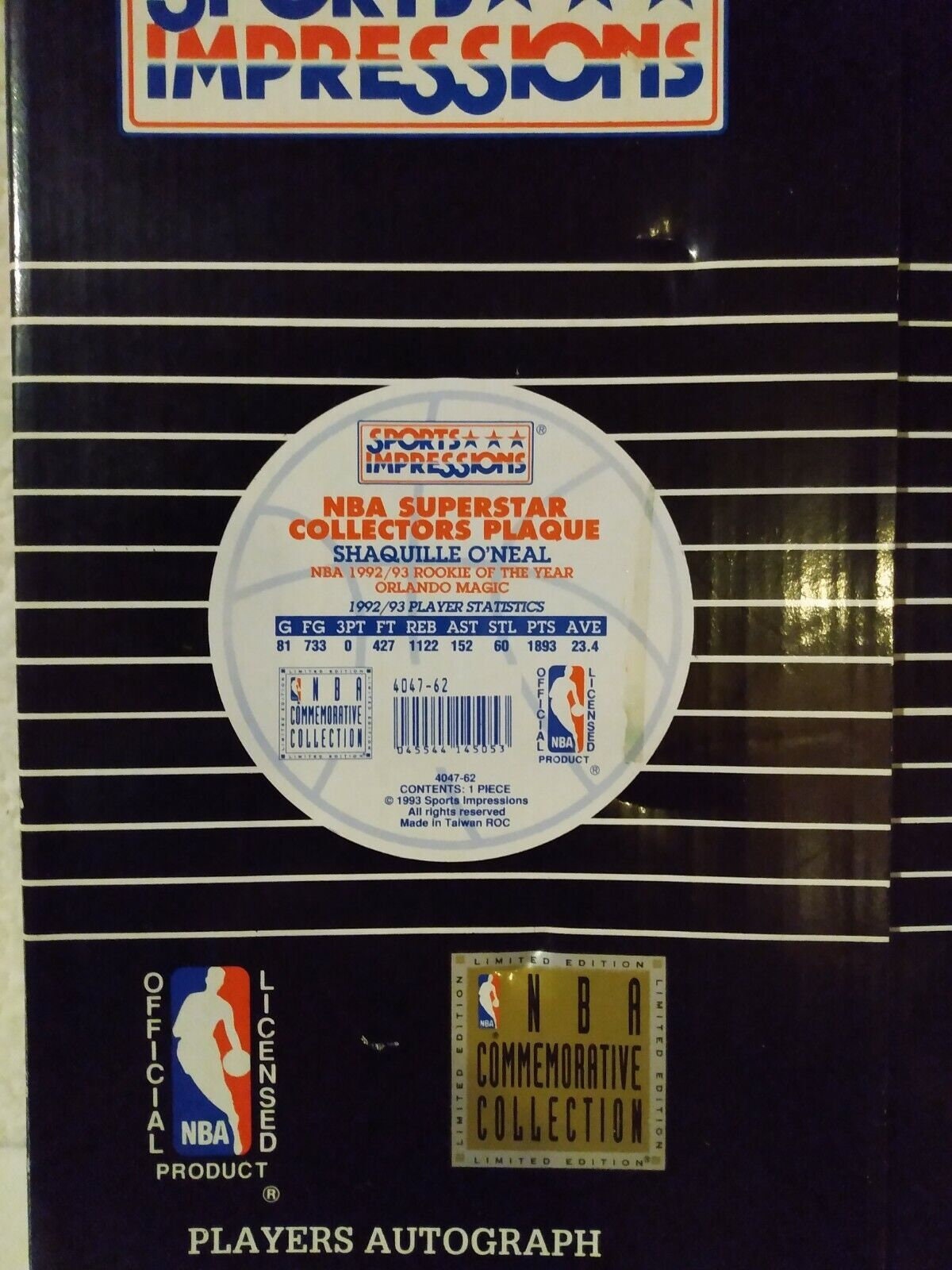 Shaquille O'neal NBA Superstar Collectors Plaque 1993 Magic With COA - Etsy