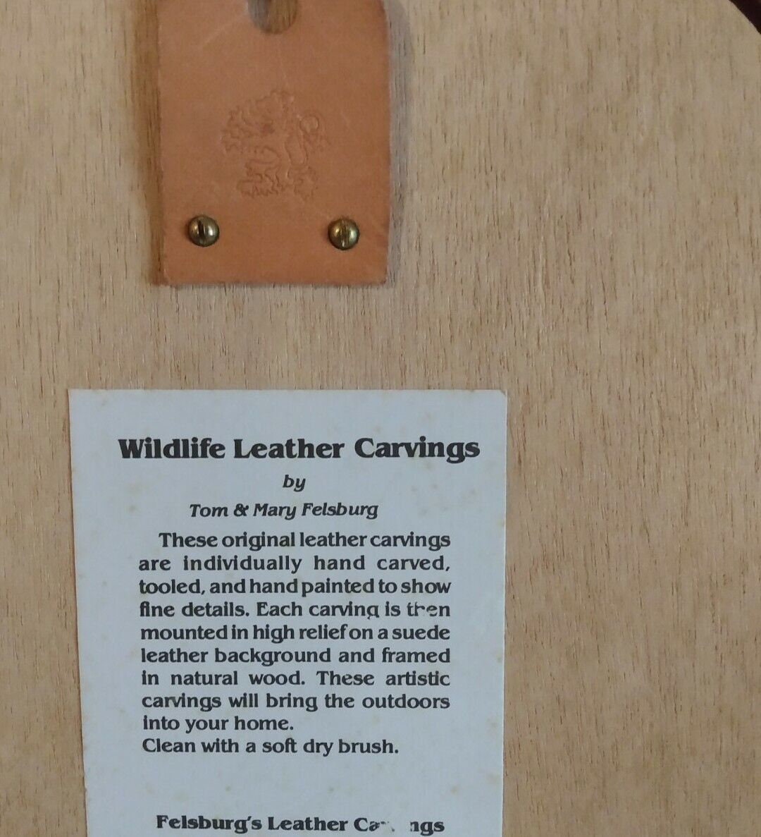 Wildlife Carvings in Leather Parrot by Thomas & Mary Felsburg Framed ...