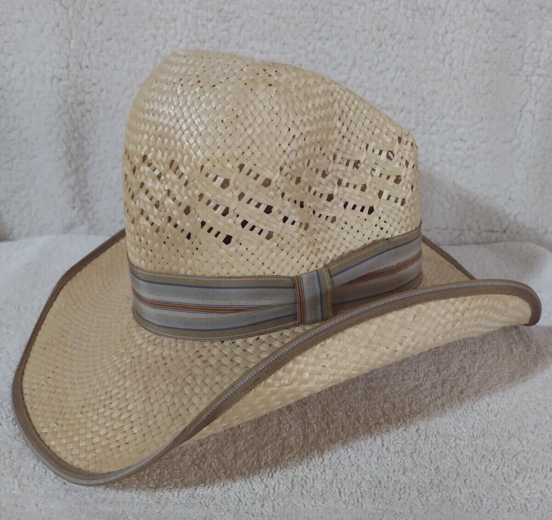 Vintage Resistol Stagecoach Johnny Bull Straw Cowboy Hat Self ...