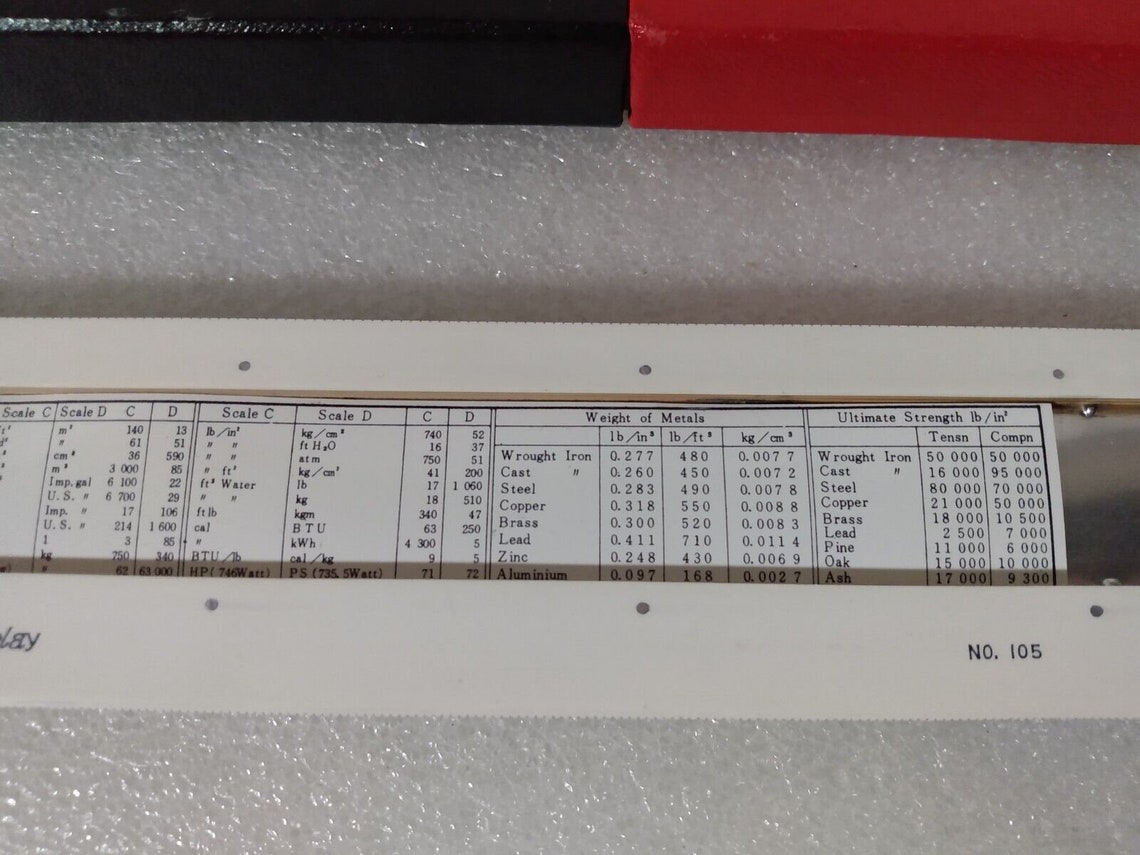 San Aikeiki Relay No. 105 Bamboo Slide Rule Made in Japan for Edmund ...