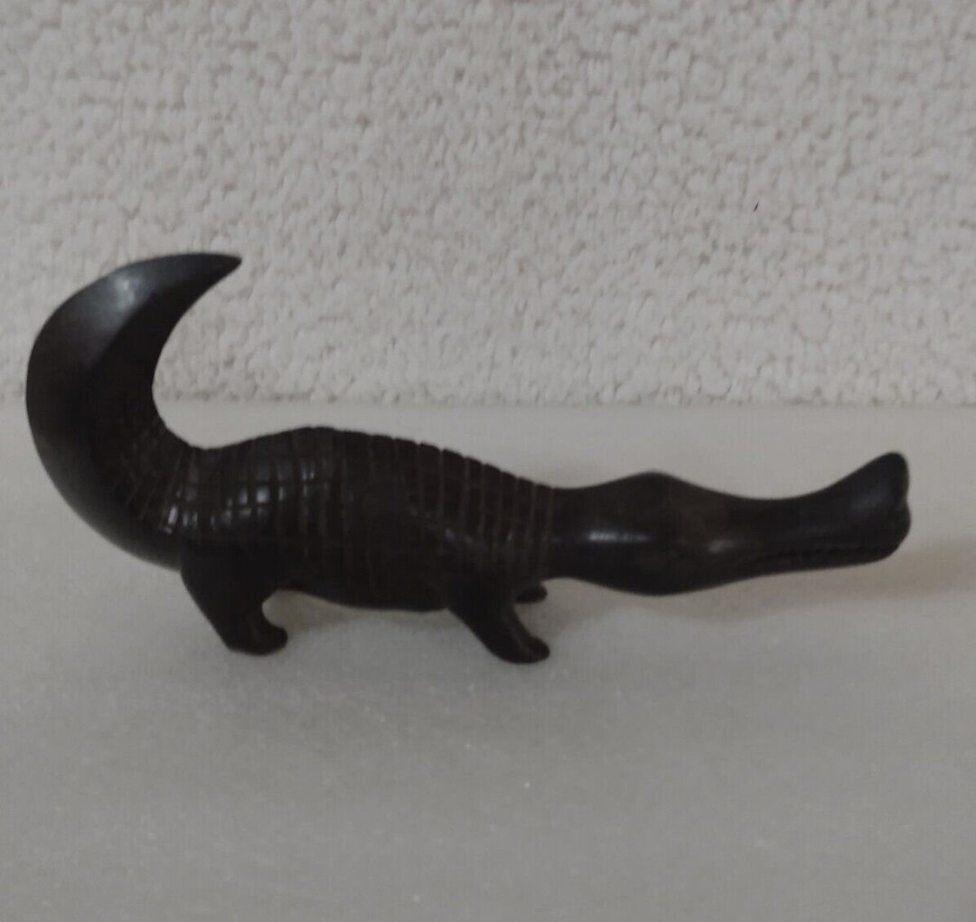 Vintage Hand Carved Alligator Crocodile Art Wood Wooden 7 In - Etsy